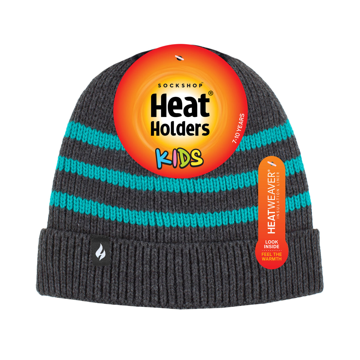 Kids Scout Stripe Turn Over Hat - Grey – Heat Holders