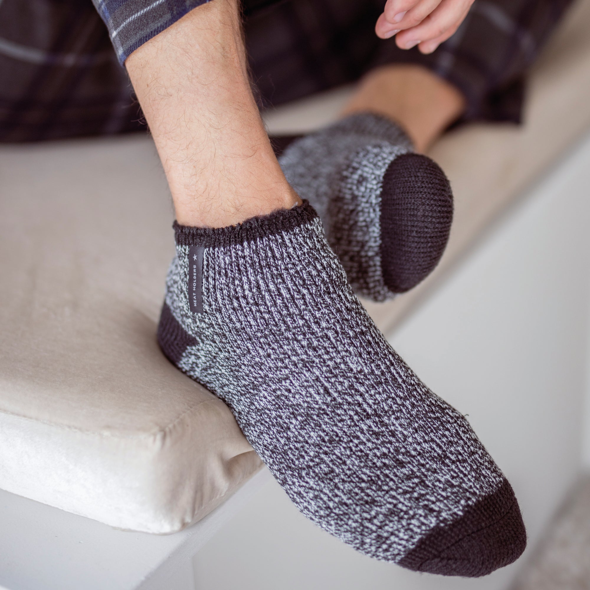 Mens Original Aubin Sleep Ankle Socks Charcoal Grey Heat Holders