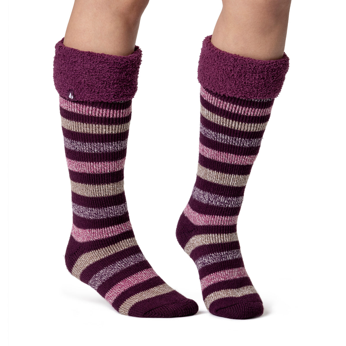 Ladies Wellington Socks Hellebore - Pink Stripe – Heat Holders