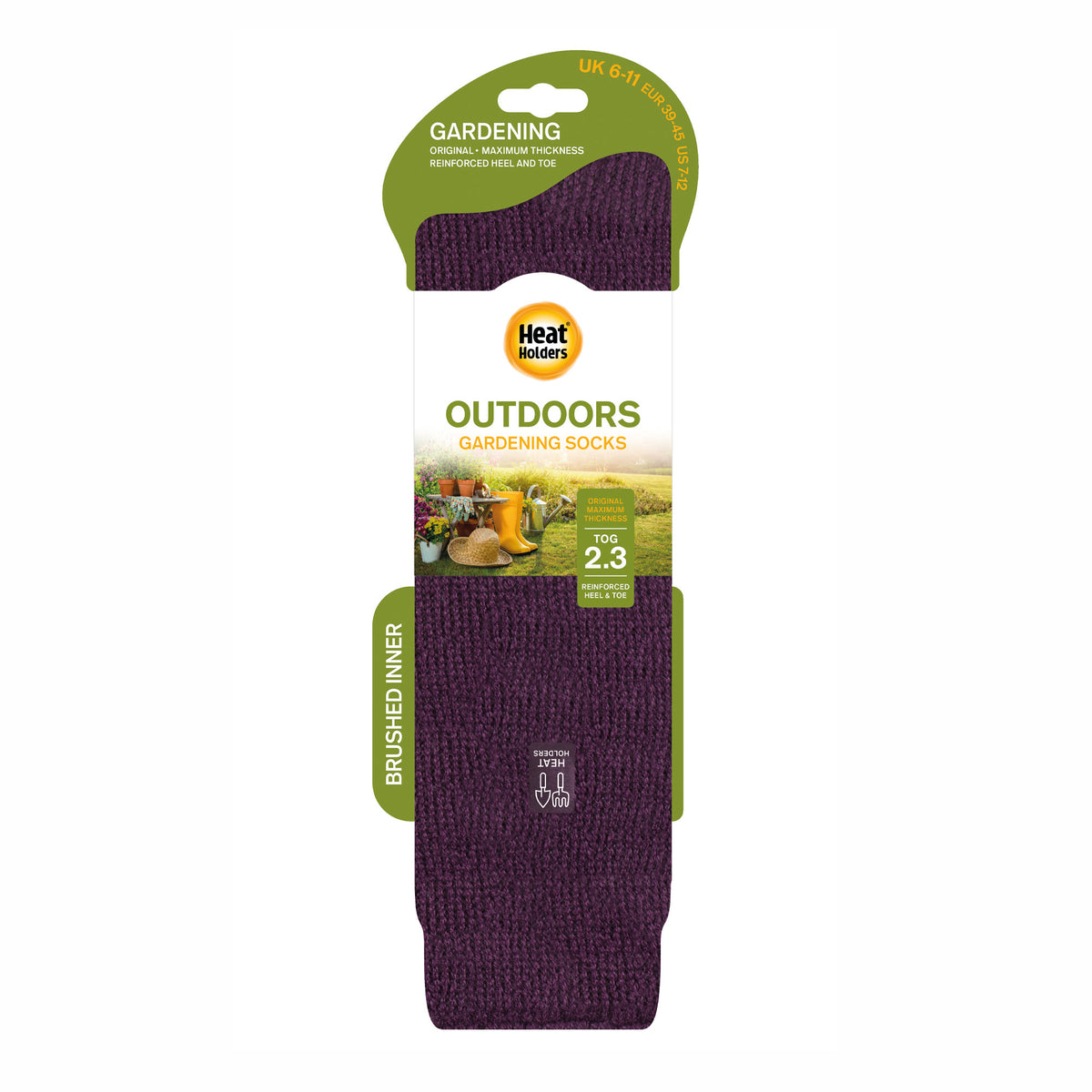 Mens Original Outdoors Long Leg Gardening Socks - Plum – Heat Holders