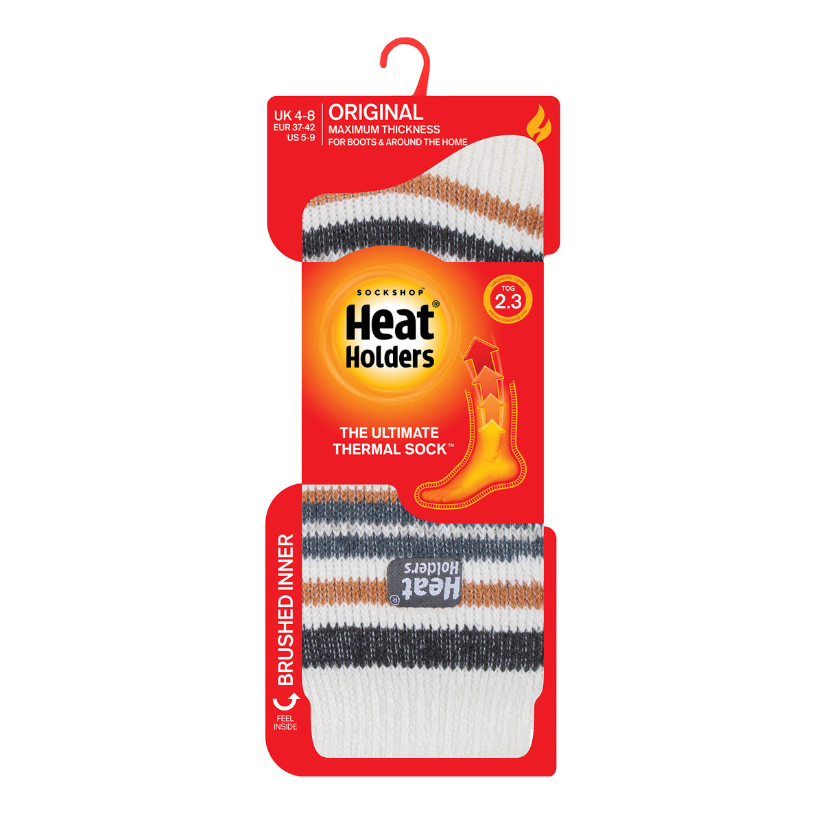 Ladies Original Kaizen Socks - Cream & Grey – Heat Holders
