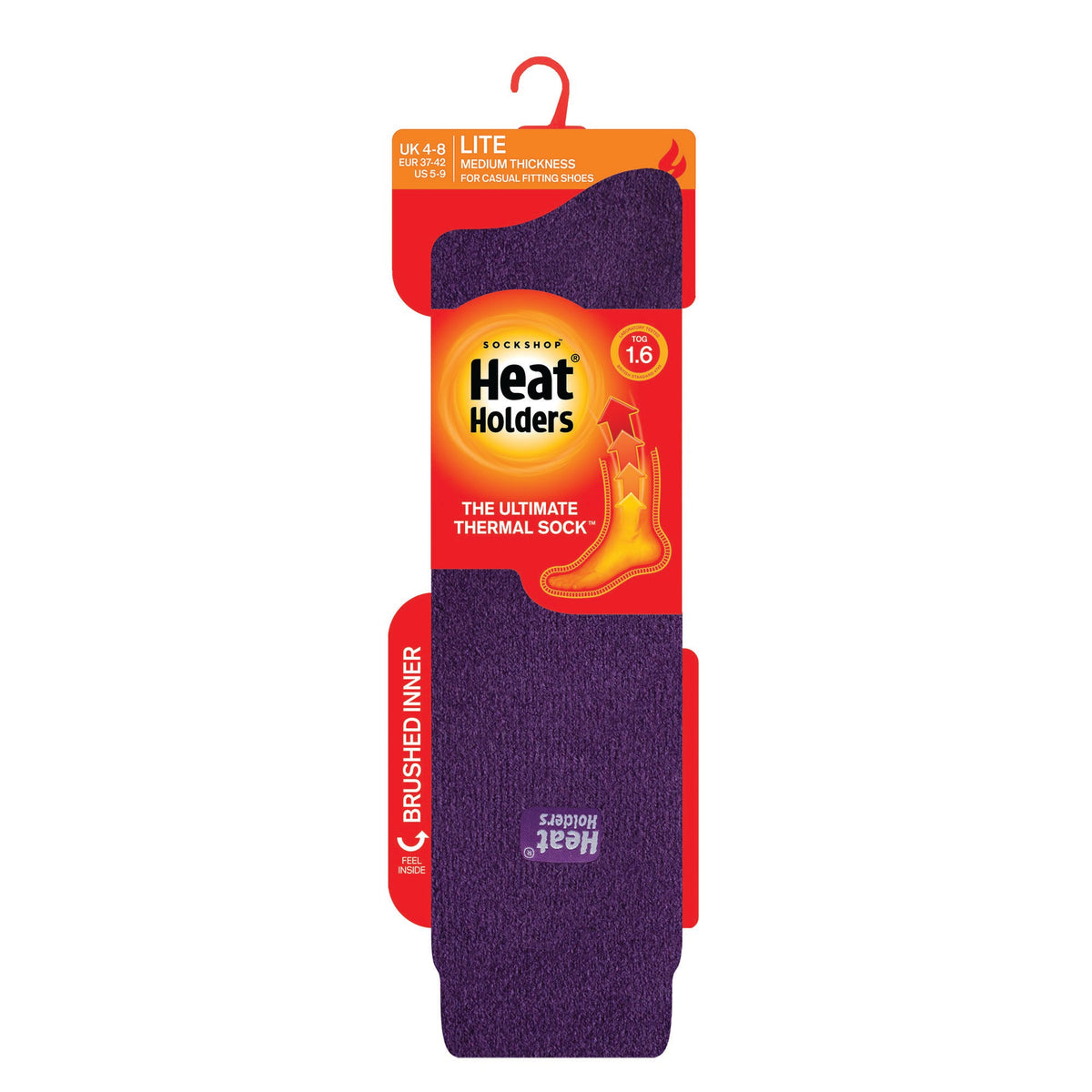 Ladies Lite Clover Long Thermal Socks - Purple – Heat Holders