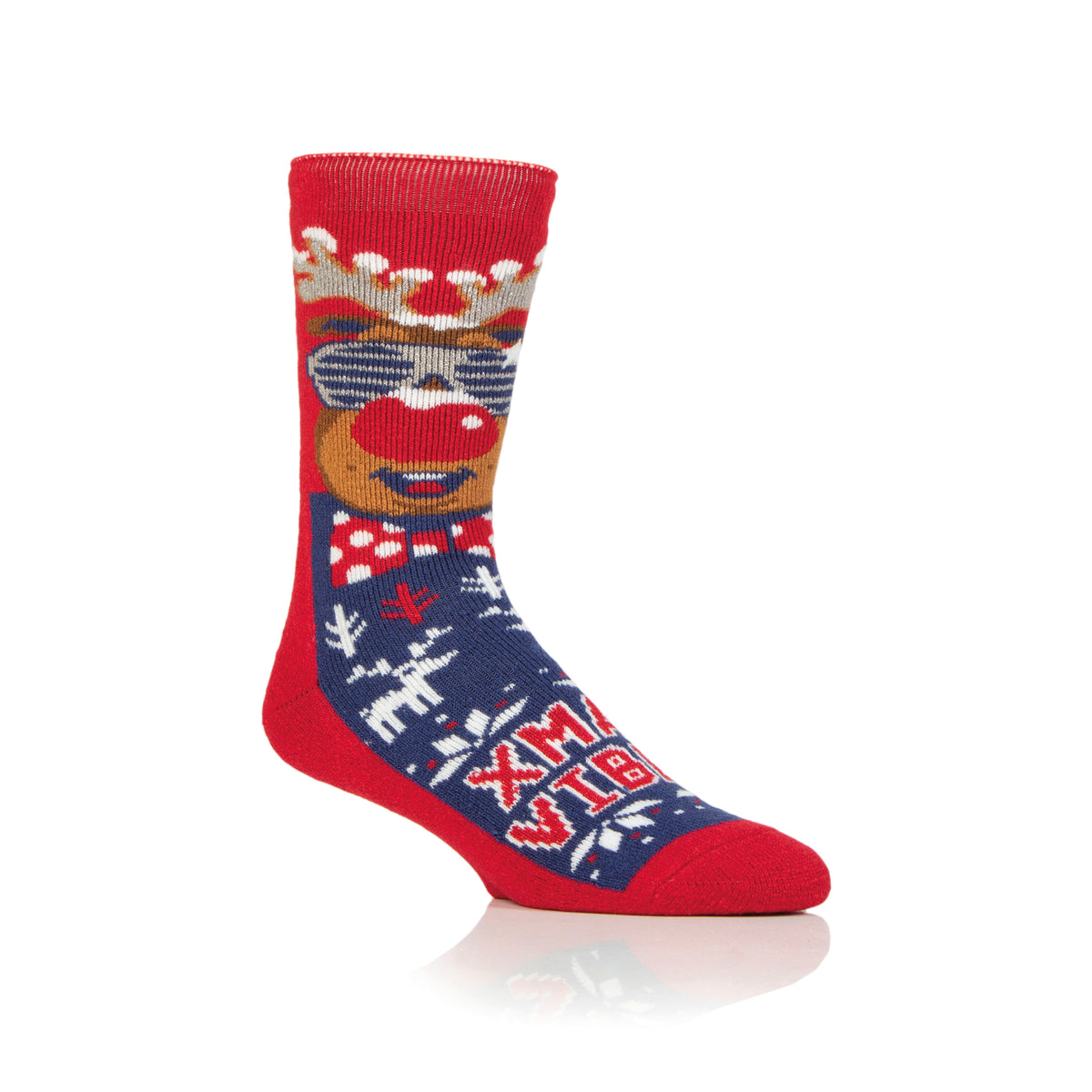 Mens Lite Christmas Socks - Jazzy Rudolph – Heat Holders